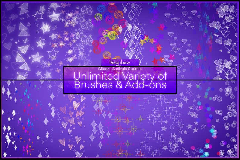 100 Procreate Scribble Glitter Brushes, Grunge Brushes for Procreate Dreams, Bokeh Overlay ...