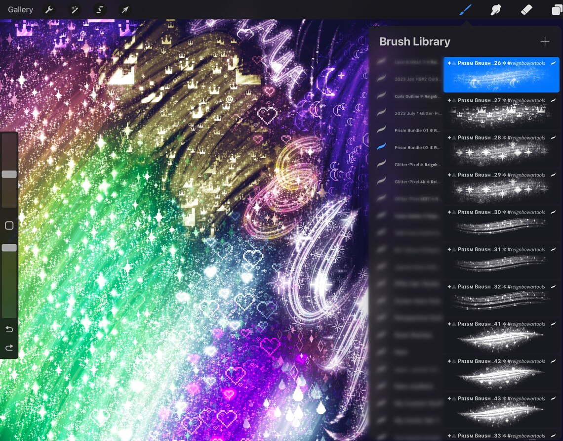 Procreate Illustration Glitter Brushes, Procreate Light Brush ...