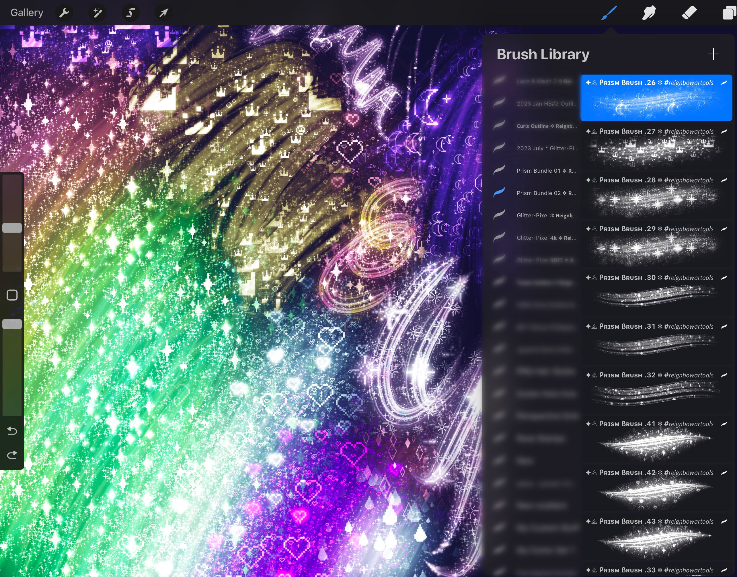 Procreate Illustration Glitter Brushes, Procreate Light Brush ...