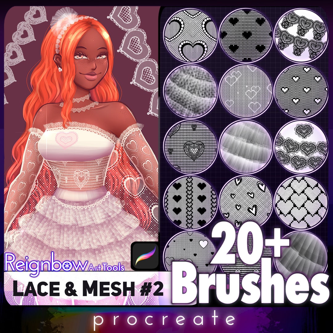 Procreate Lace Brushes Premium Seamless Lace Texture Bundle - Etsy