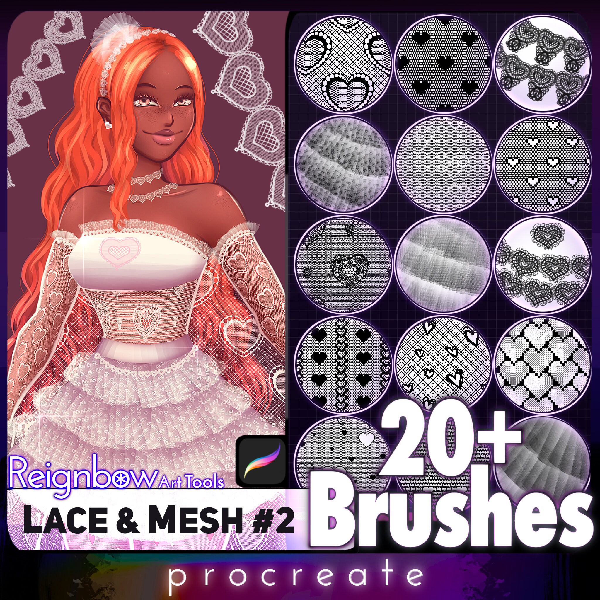 Procreate Lace Brushes Premium Seamless Lace Texture Bundle - Etsy