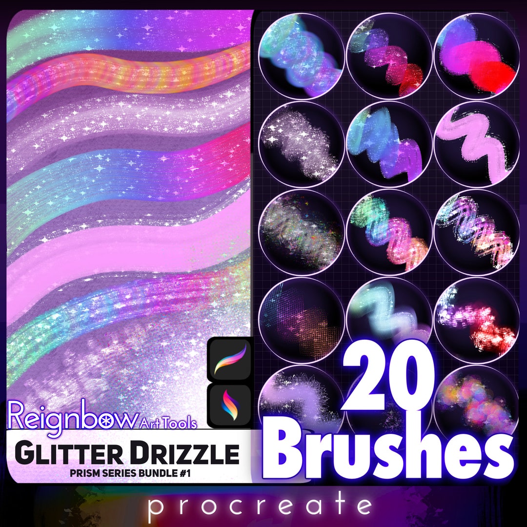 Procreate Illustration Glitter Brushes Premium Texture Bundle Procreate ...