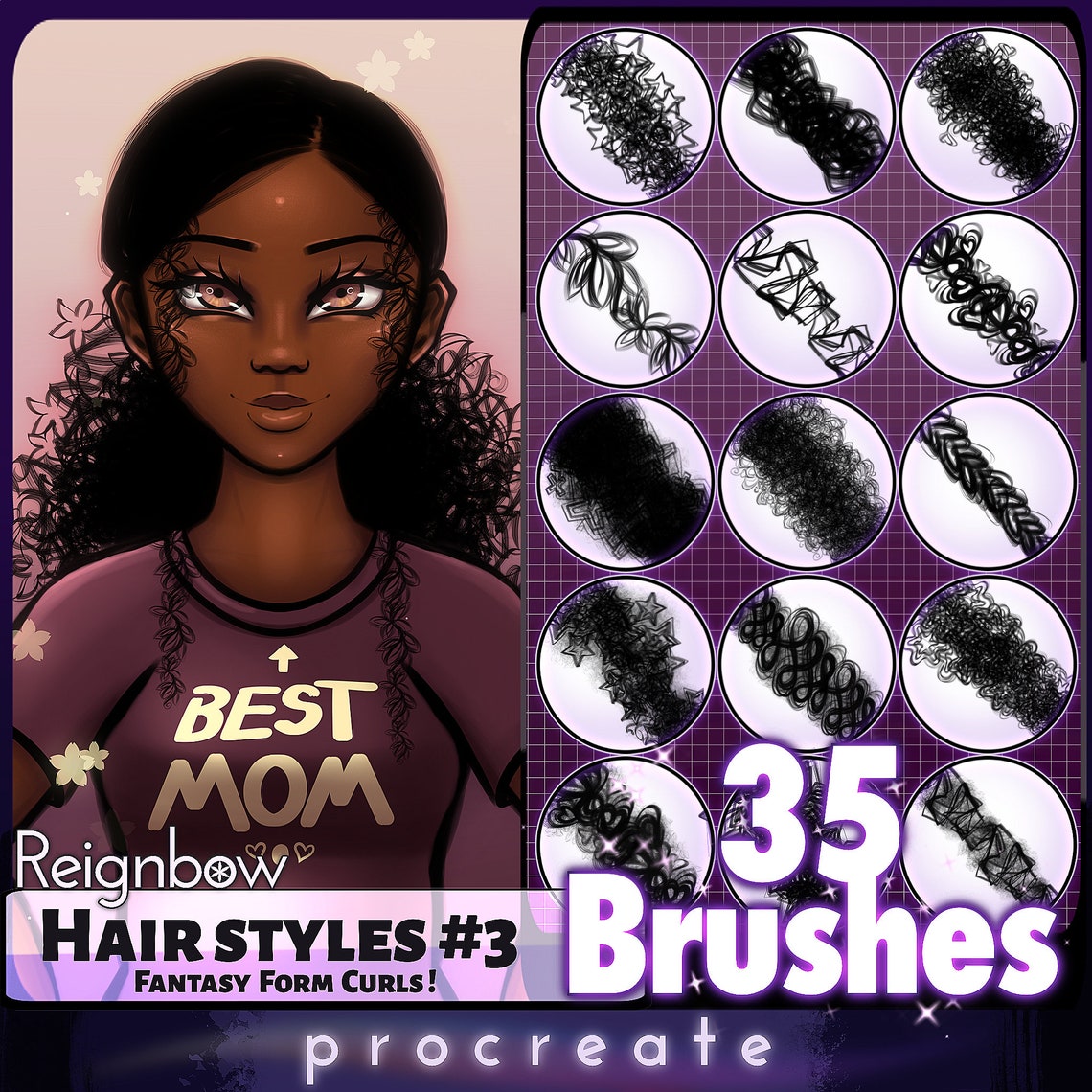Procreate Hair Brushes Premium Hair Styles Solid Bundle - Etsy