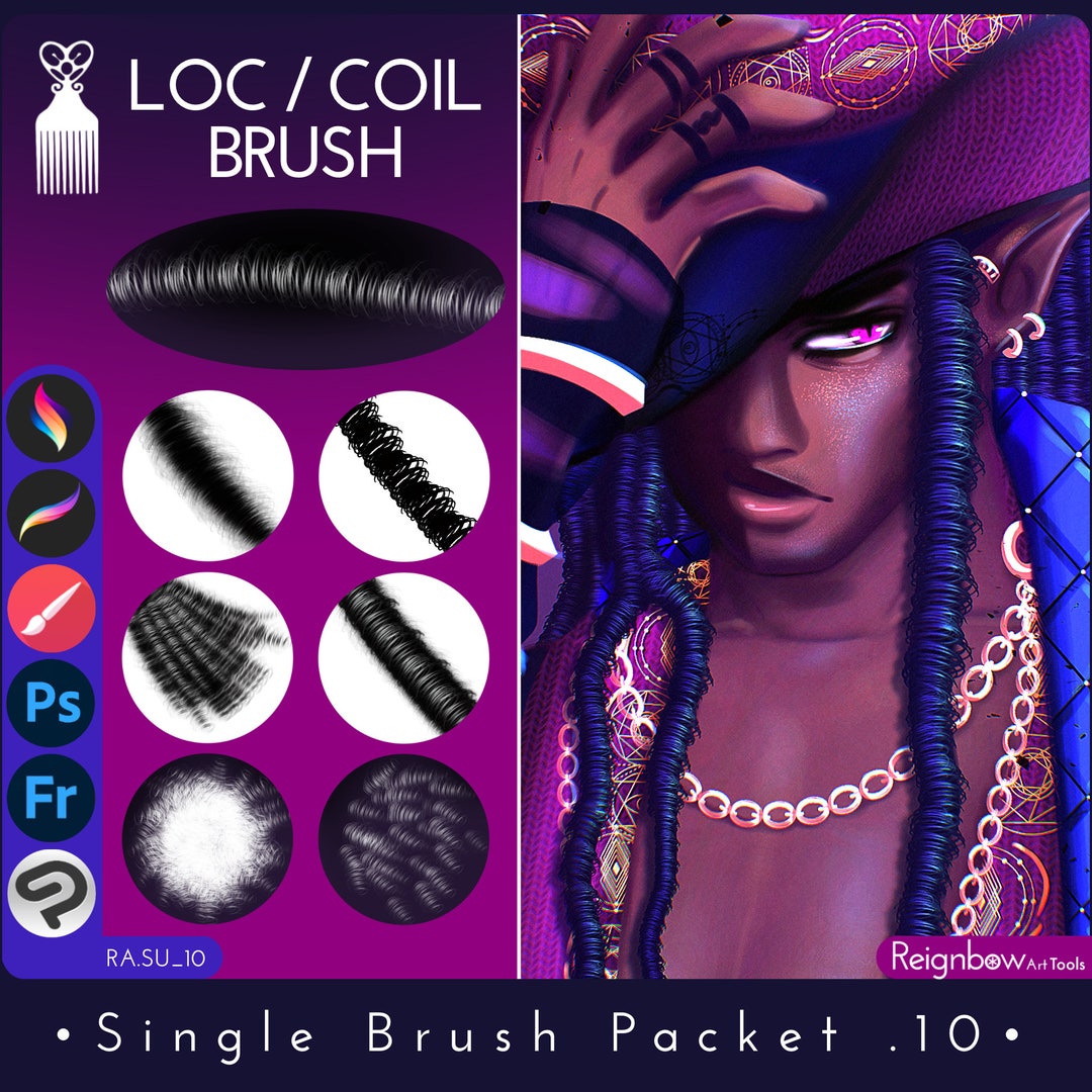 Single Packet: Hair Brush, Procreate Hair Brush, Photoshop Hair Brushes ...