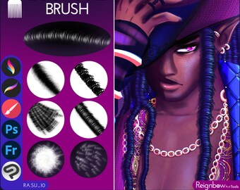 Single Packet: Hair Brush, Procreate Hair Brush, Photoshop Hair Brushes ...