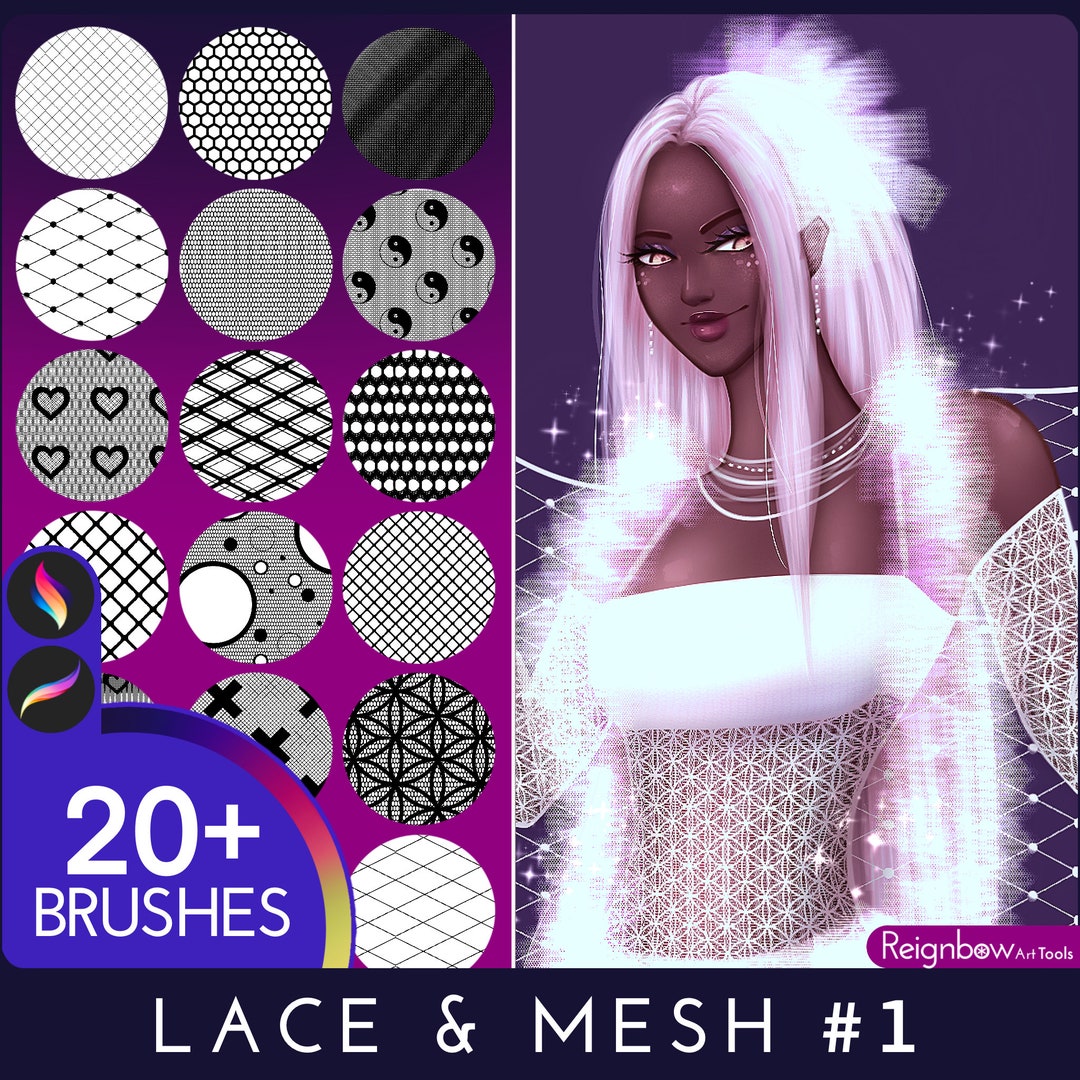 Procreate Lace Brushes Premium Seamless Lace Texture Bundle Basic Lace ...