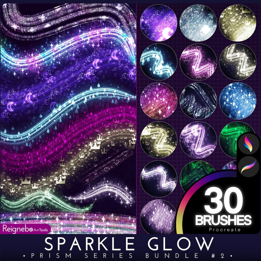 Procreate Illustration Glitter Brushes, Procreate Light Brush ...