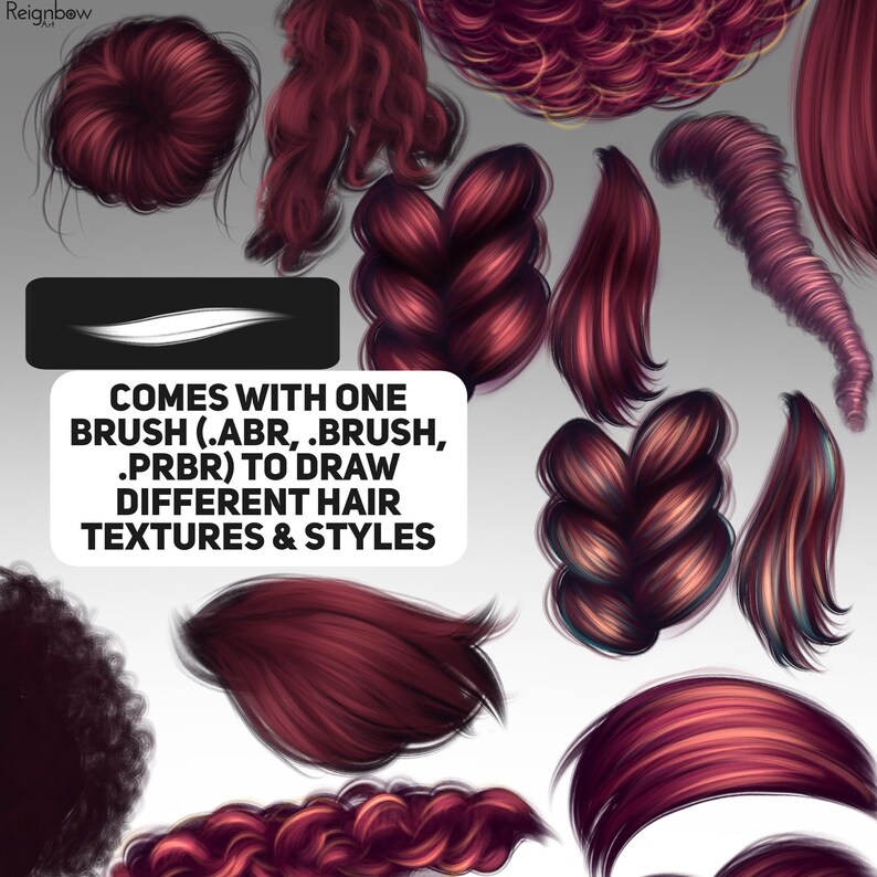 How to Paint Hair Drawing Digital Art Hair Painting Tutorial for ...