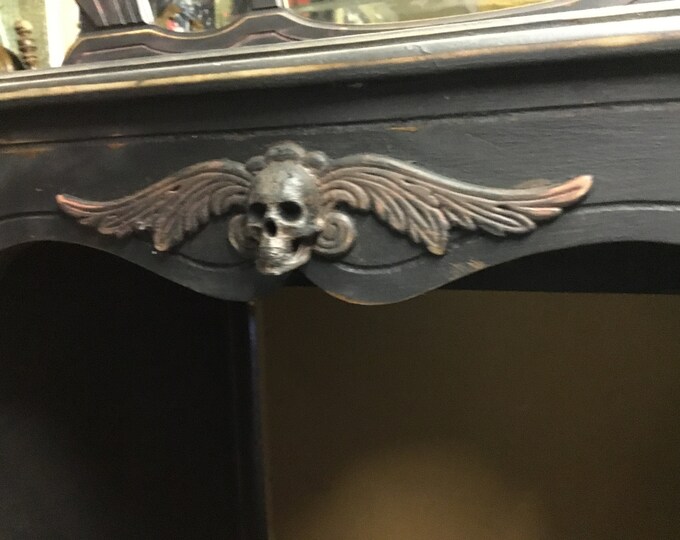 Gothic Antique Skull Vanity Distreesed Black *WORK SAMPLE - Etsy