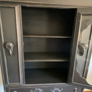 Gothic Antique Crow China Cabinet Apothecary Cabinet Wednesday Adams ...