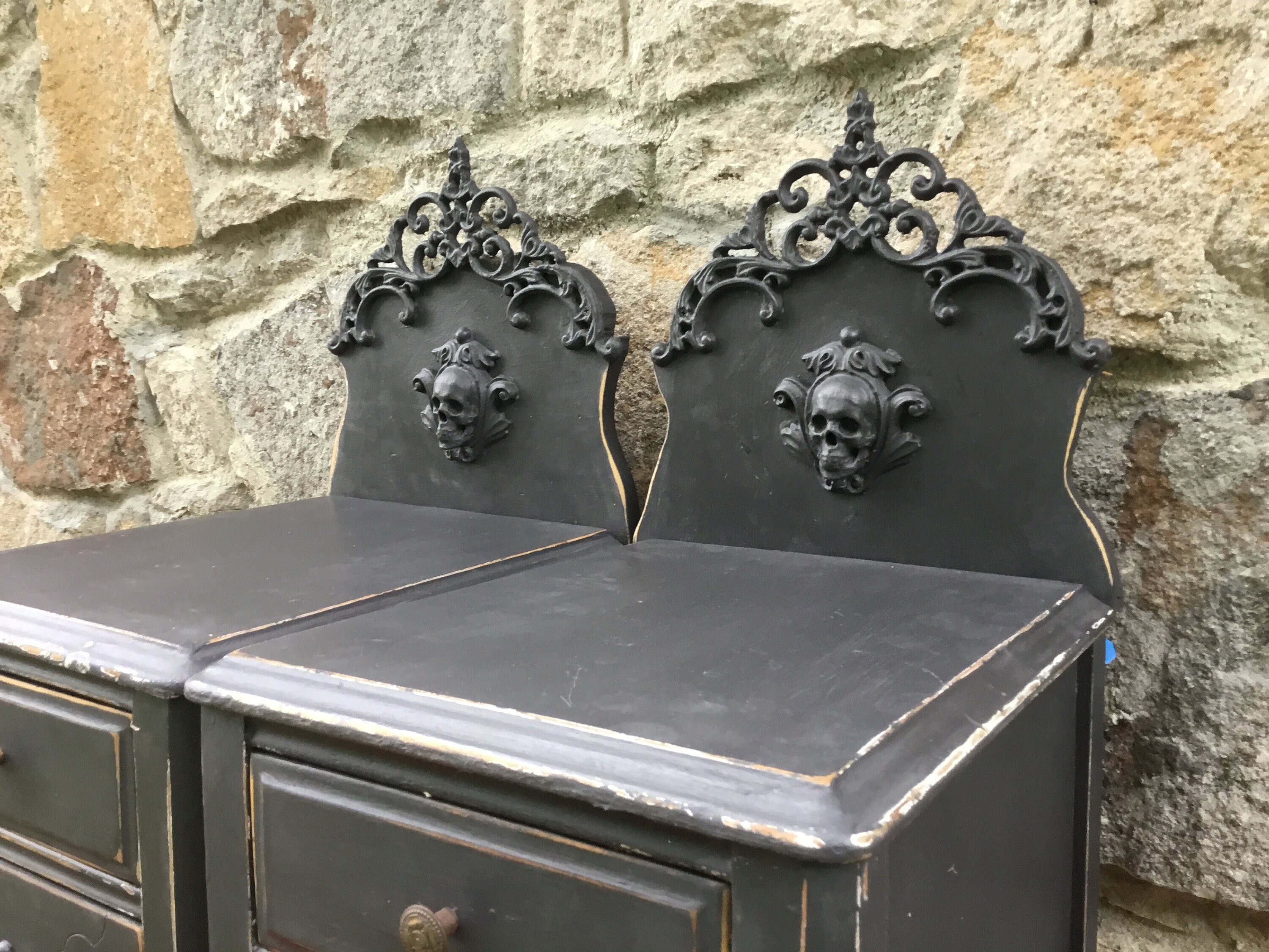 Gothic Skull Nightstands End Tables CUSTOM ORDER This is a | Etsy