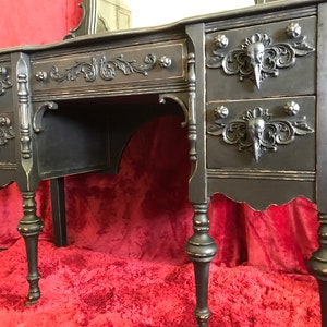 Gothic Antique Vanity Wednesday Adams Wiccan Apothecary Make up Table ...