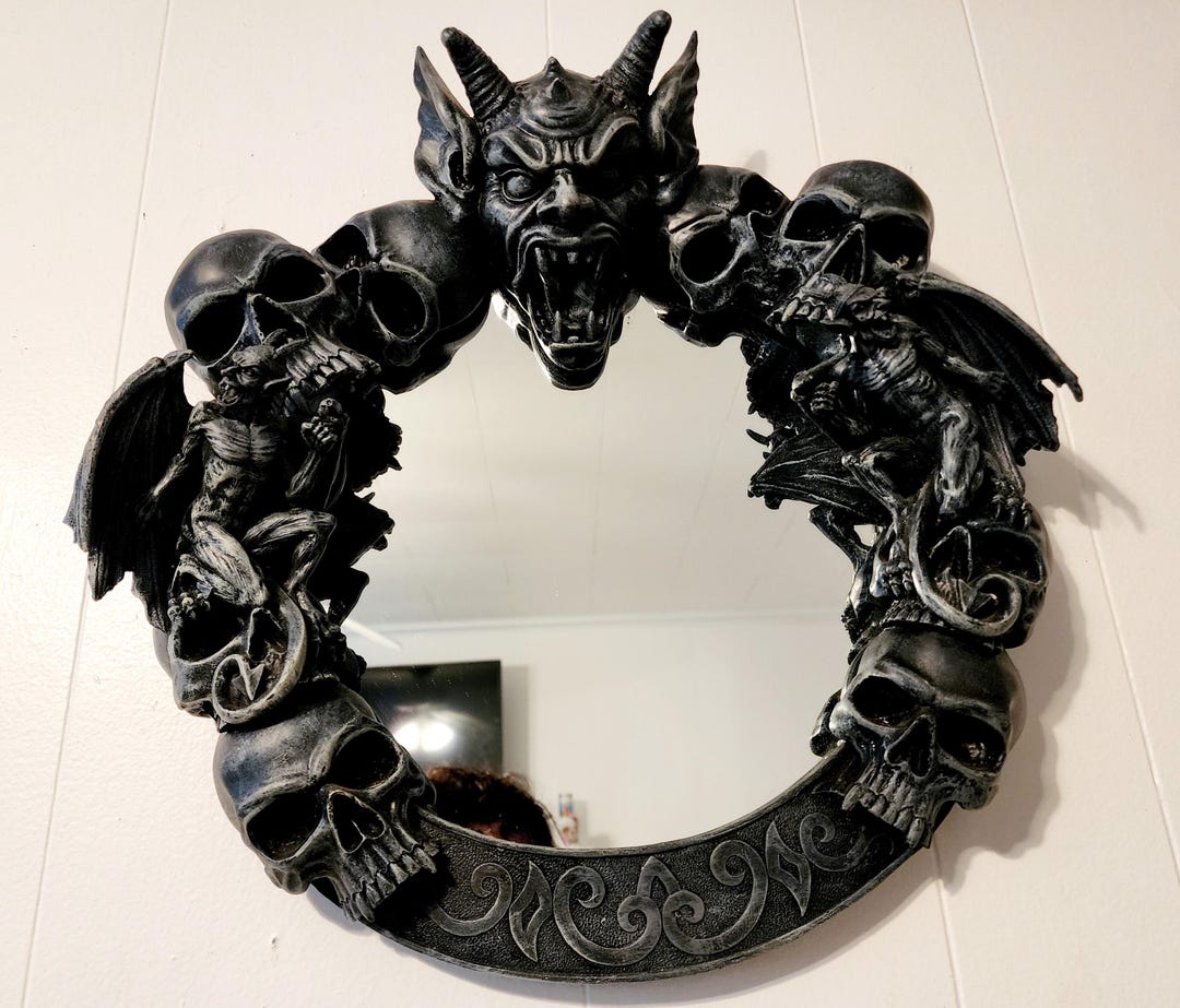 Vintage Demon Skulls Wall Mirror 80's - Etsy