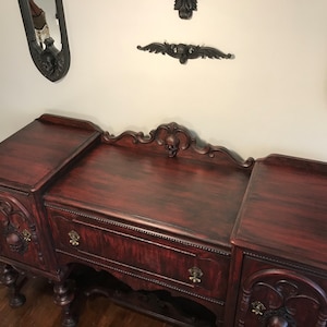 Antique Gothic Black & Red Antique Buffet Skulls Wednesday Adams ...