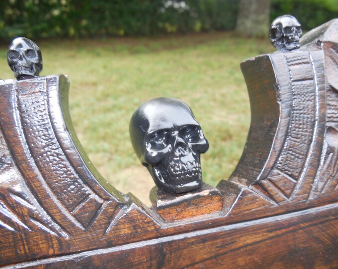Skull Rocking Chair Black Velvet Gothic Antique Rocker halloween Dream ...
