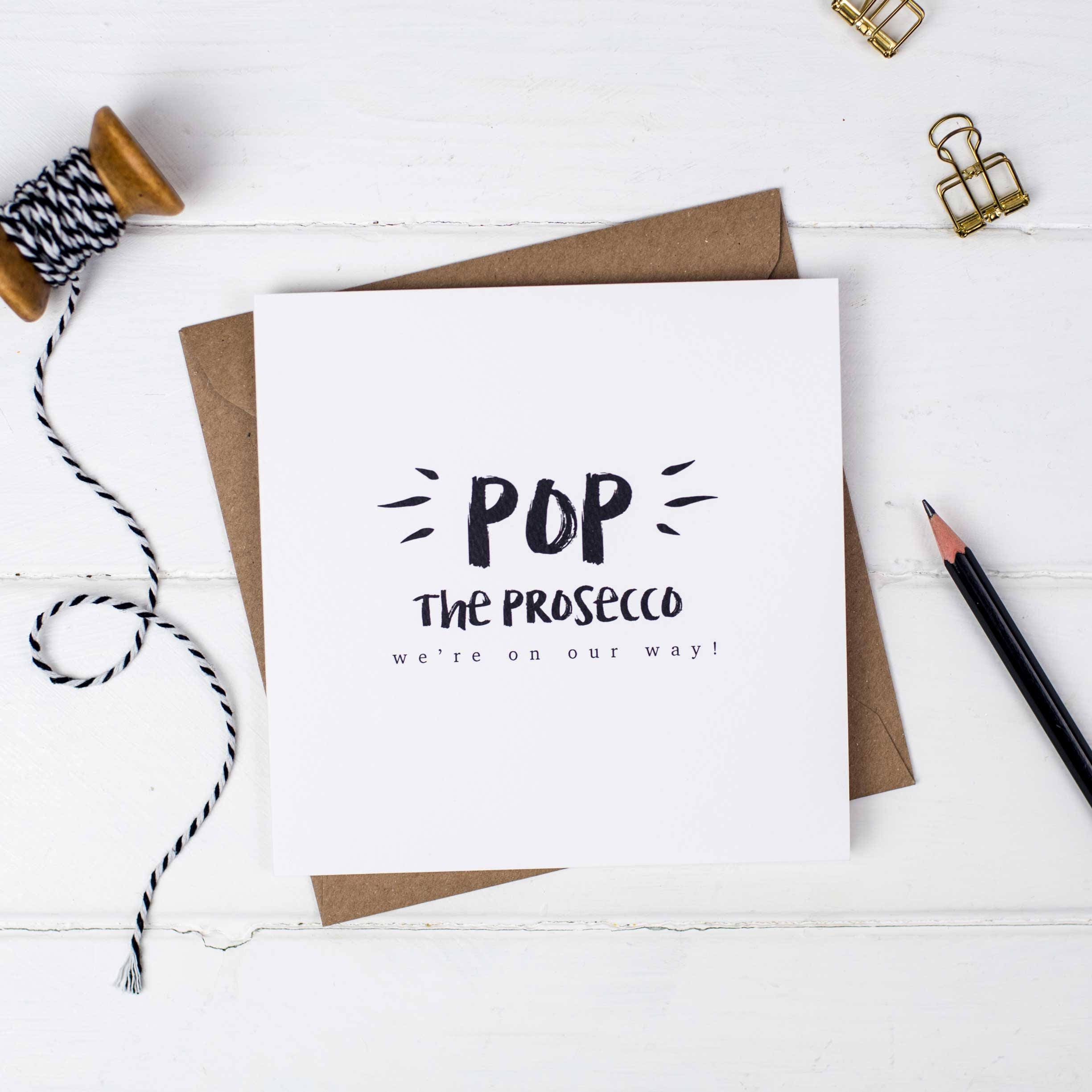 Pop the Prosecco Card Prosecco Card Congratulations Card - Etsy UK