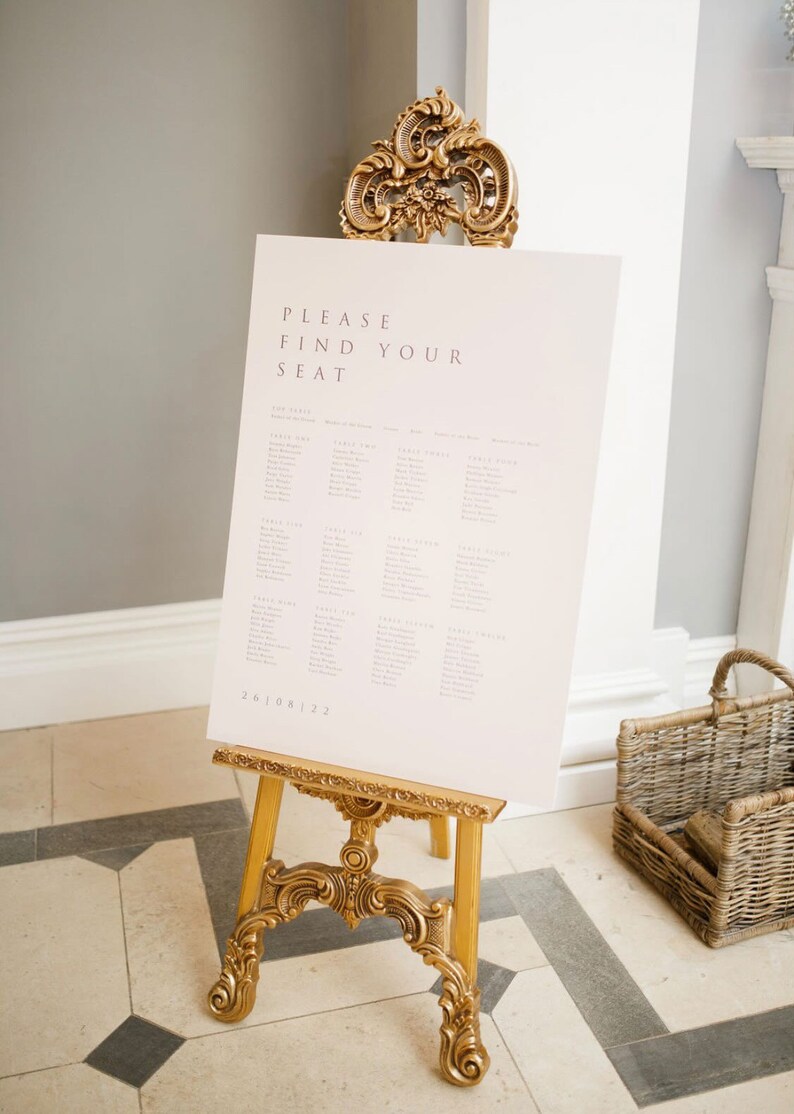 Elegant Minimal Wedding Table Plan for Contemporary Wedding - Etsy