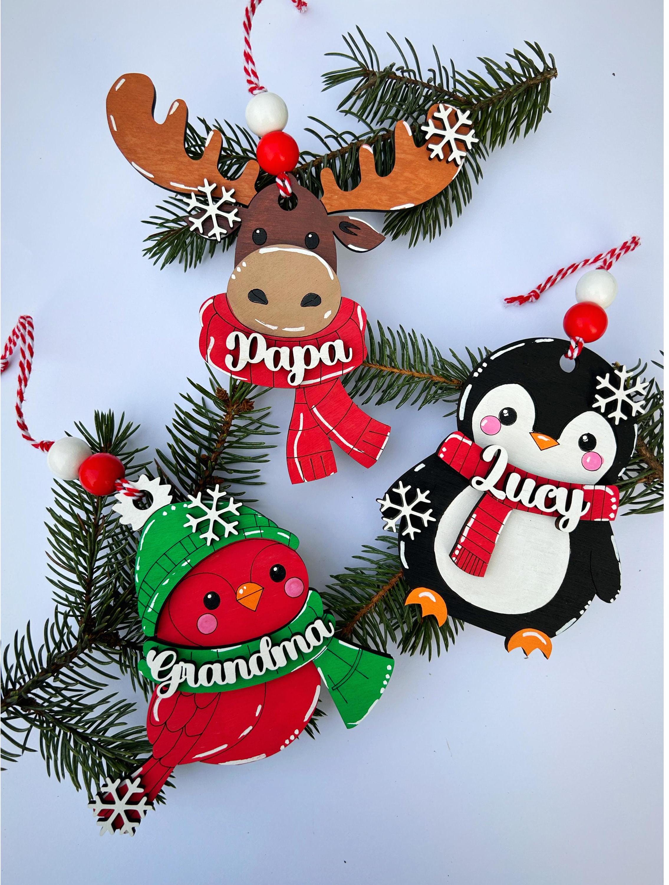 PERSONALIZED Penguin Ornament, Personalized Penguin, Custom Christmas ...