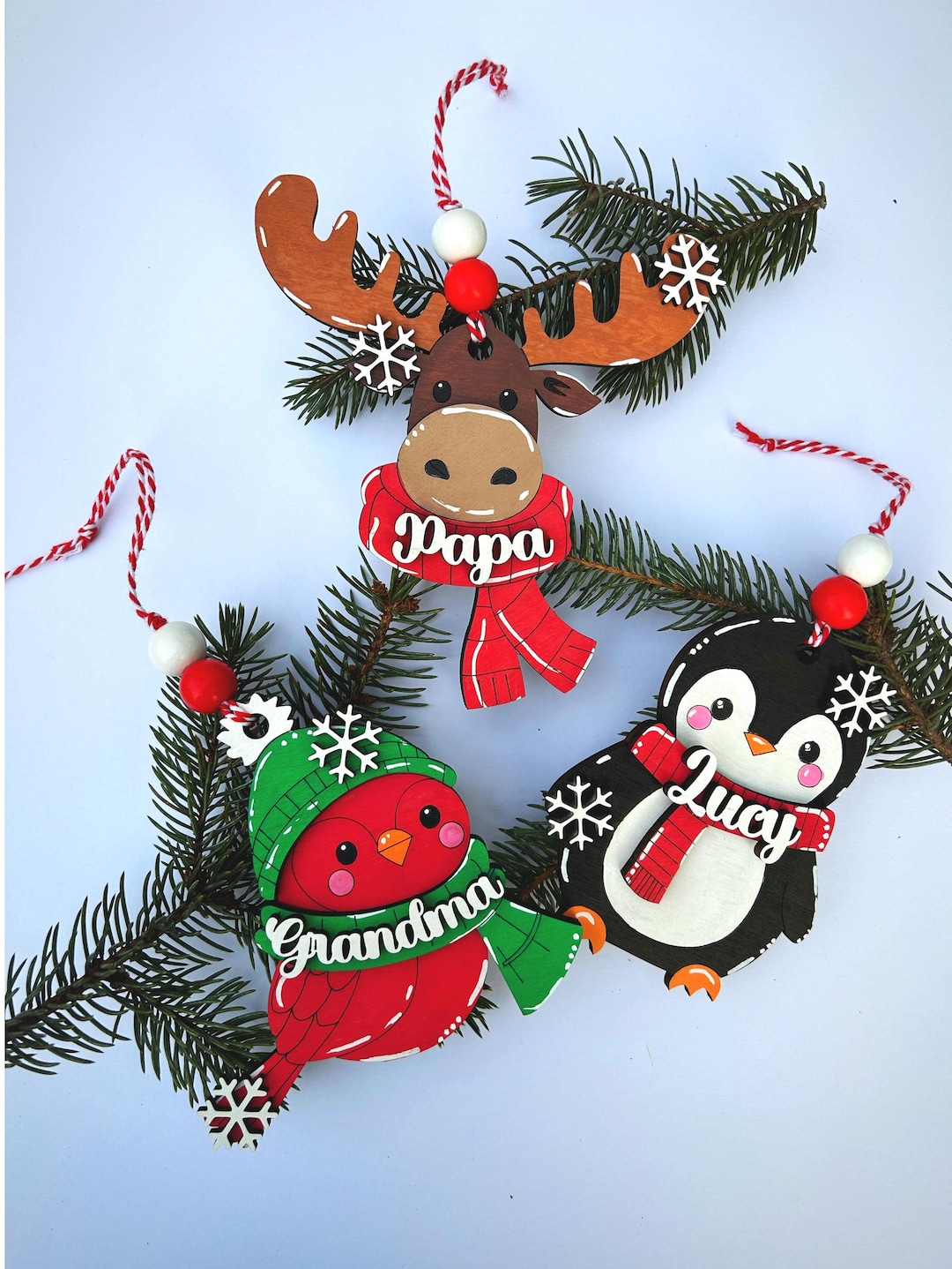 PERSONALIZED Penguin Ornament, Personalized Penguin, Custom Christmas ...