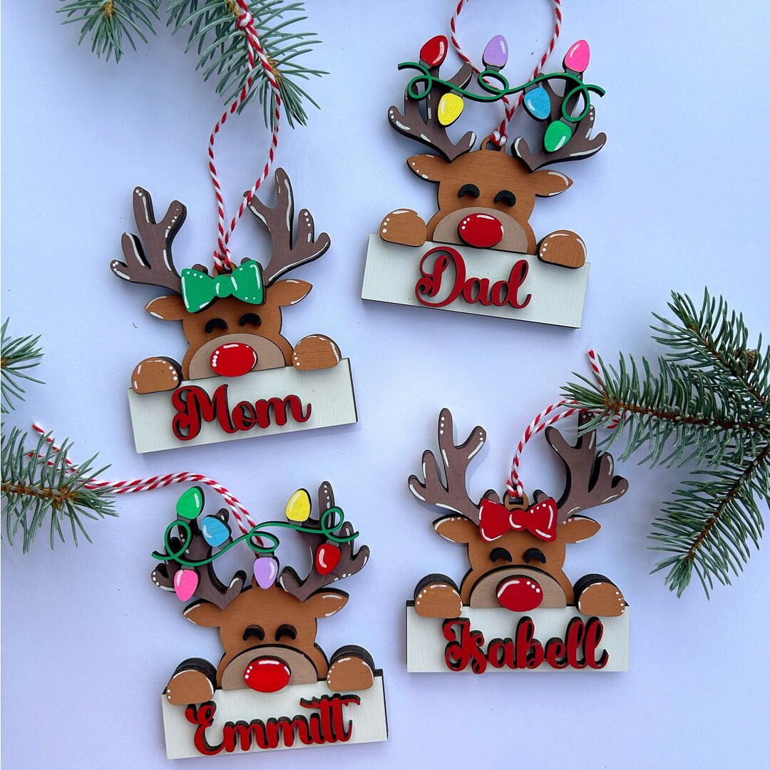 PERSONALIZED Reindeer Ornament, Personalized Reindeer, Personalized ...