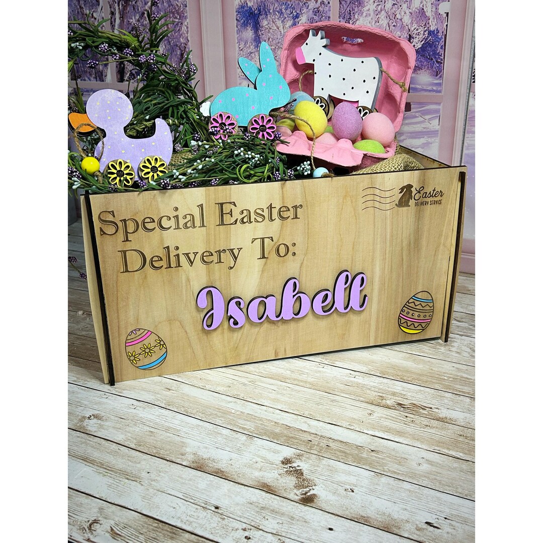 Personalized Easter Basket, Reusable Easter Basket Box, Children's ...