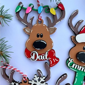 PERSONALIZED Reindeer Ornament, Personalized Reindeer, Personalized ...