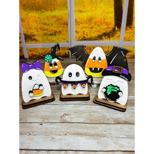 Wooden Candy Corn Ghost Friends for Tiered Tray Decor, Tier Tray Fall ...