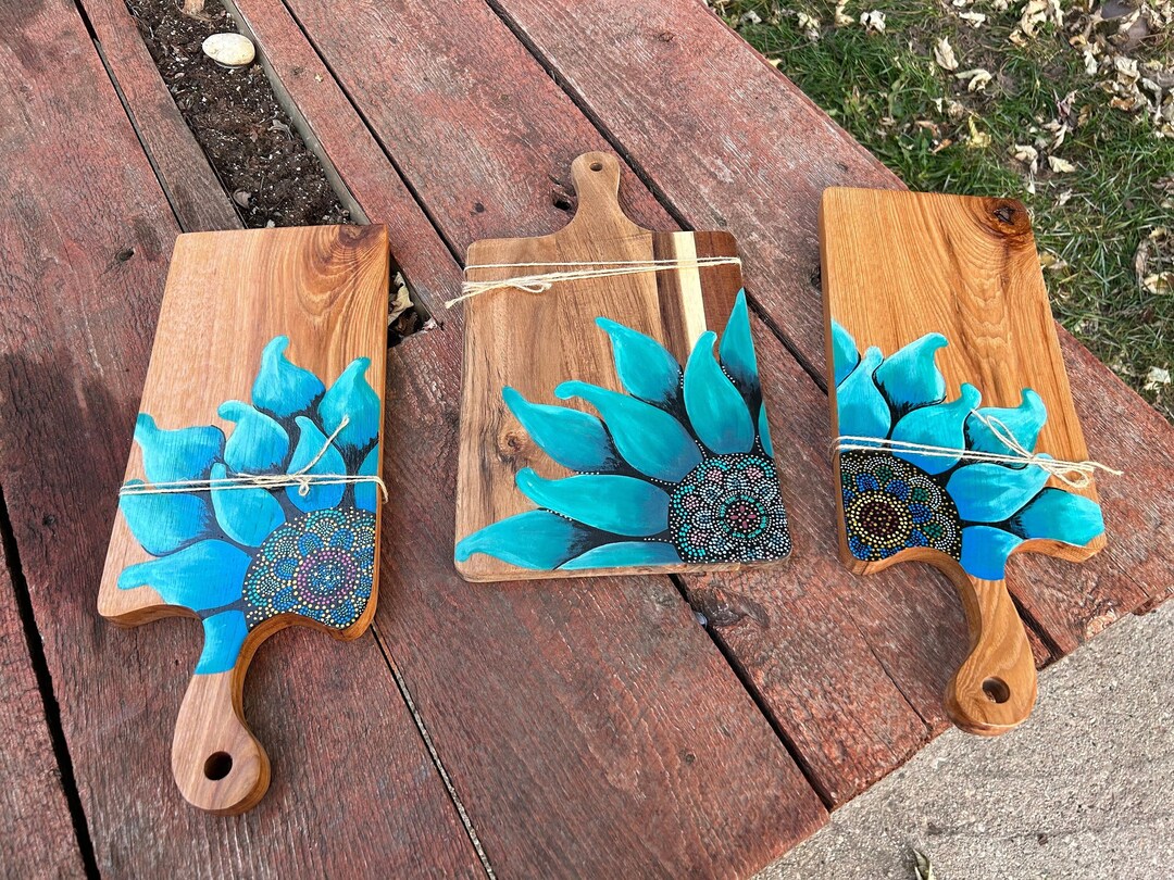 Sunflower Painting, Rustic Sunflower Painting on Wood, Sunflower ...