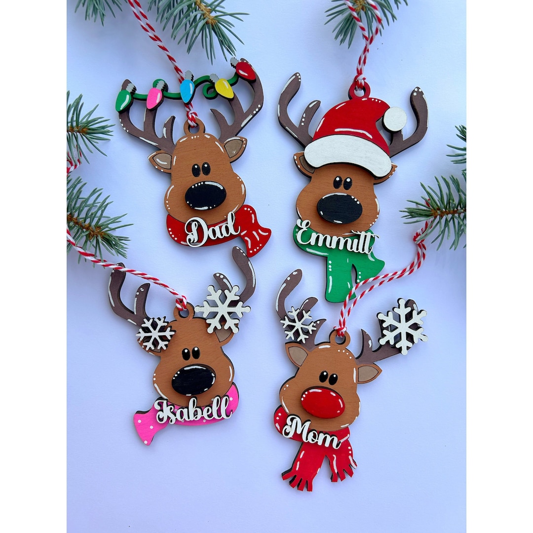 PERSONALIZED Reindeer Ornament, Personalized Reindeer, Personalized ...