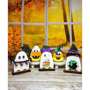 Wooden Candy Corn Ghost Friends for Tiered Tray Decor, Tier Tray Fall ...