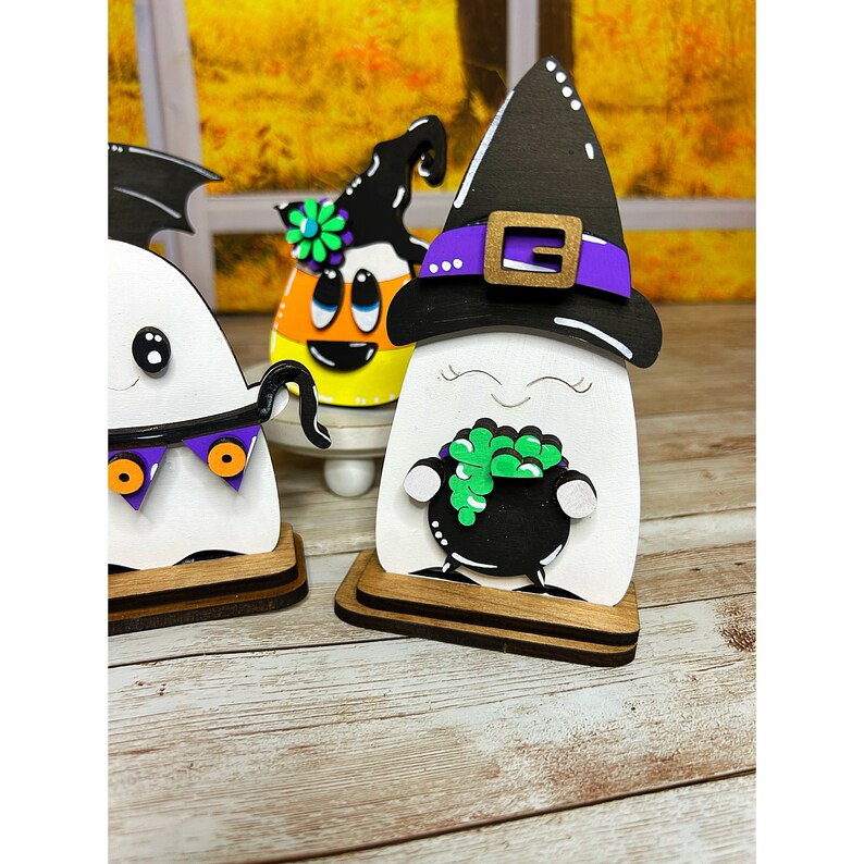 Wooden Candy Corn Ghost Friends for Tiered Tray Decor, Tier Tray Fall ...