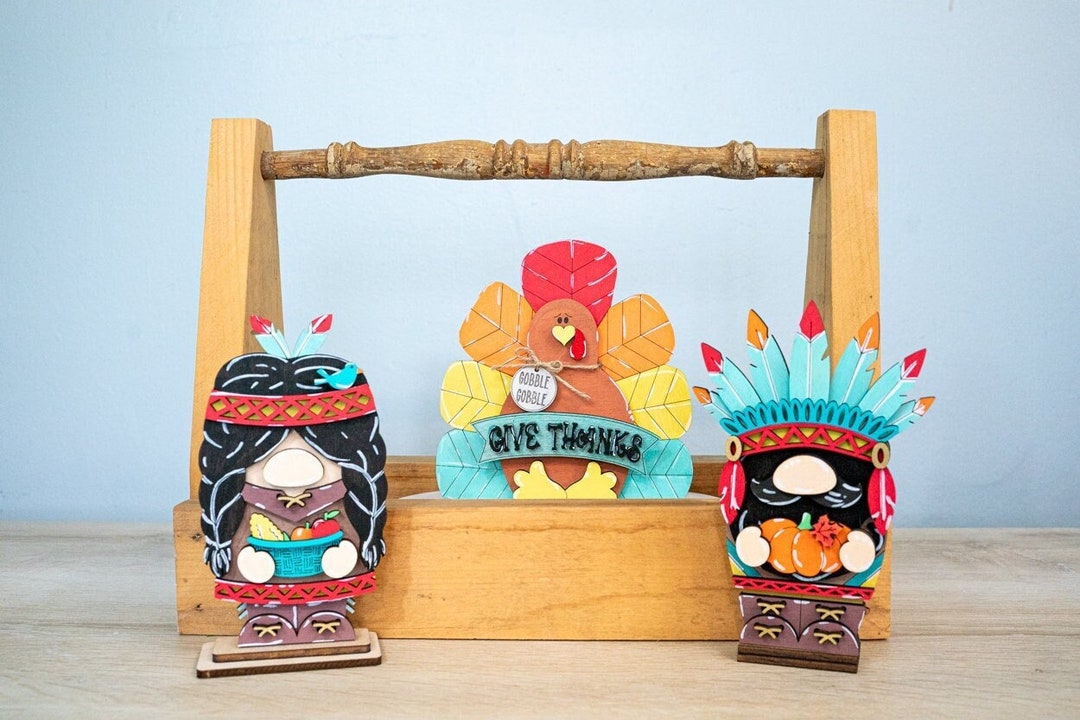 Thanksgiving Tier Tray, Turkey Tier Tray Decor, Native American Fall ...