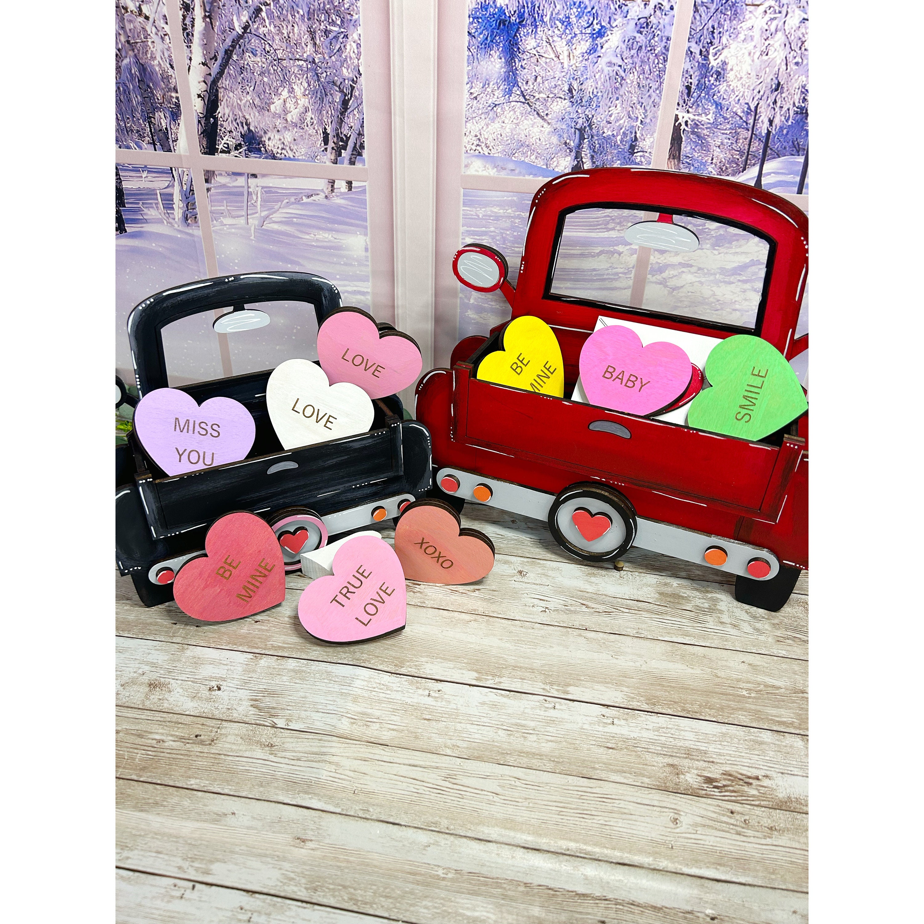 Valentine Heart Tiered Tray Decor, Set of 9 Hearts, Valentine Day ...