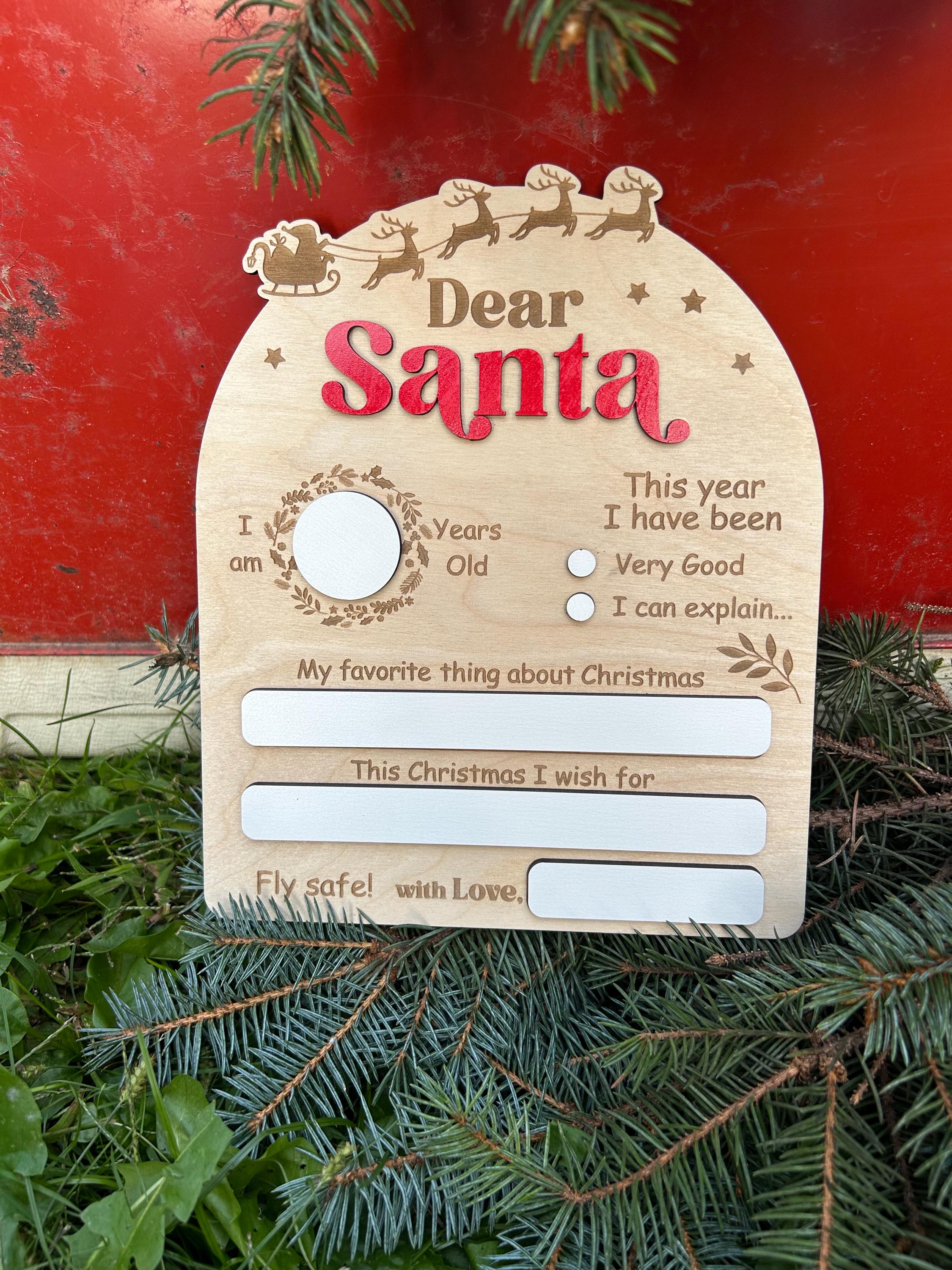 Dear Santa Board, Letter to Santa Sign, Kids Christmas Wish List ...