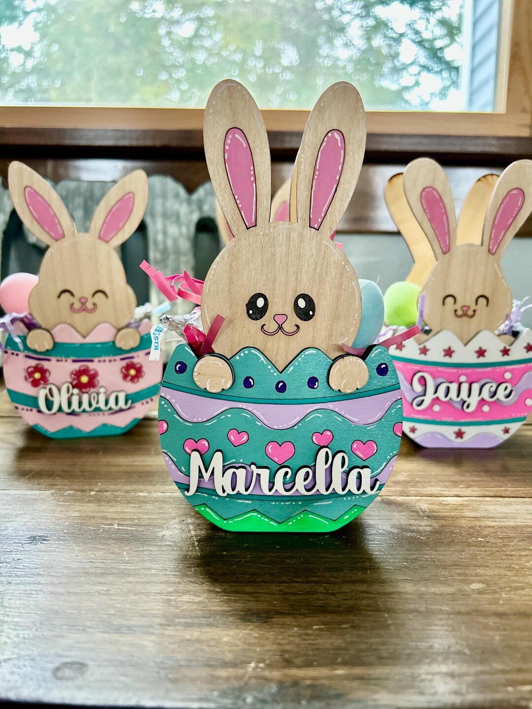 Personalized Easter Basket Name Tag, Bunny Mini Basket Gift for Kids ...