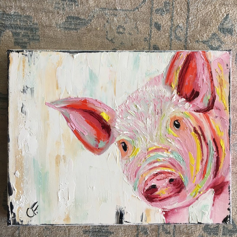 Pig Painting - Etsy