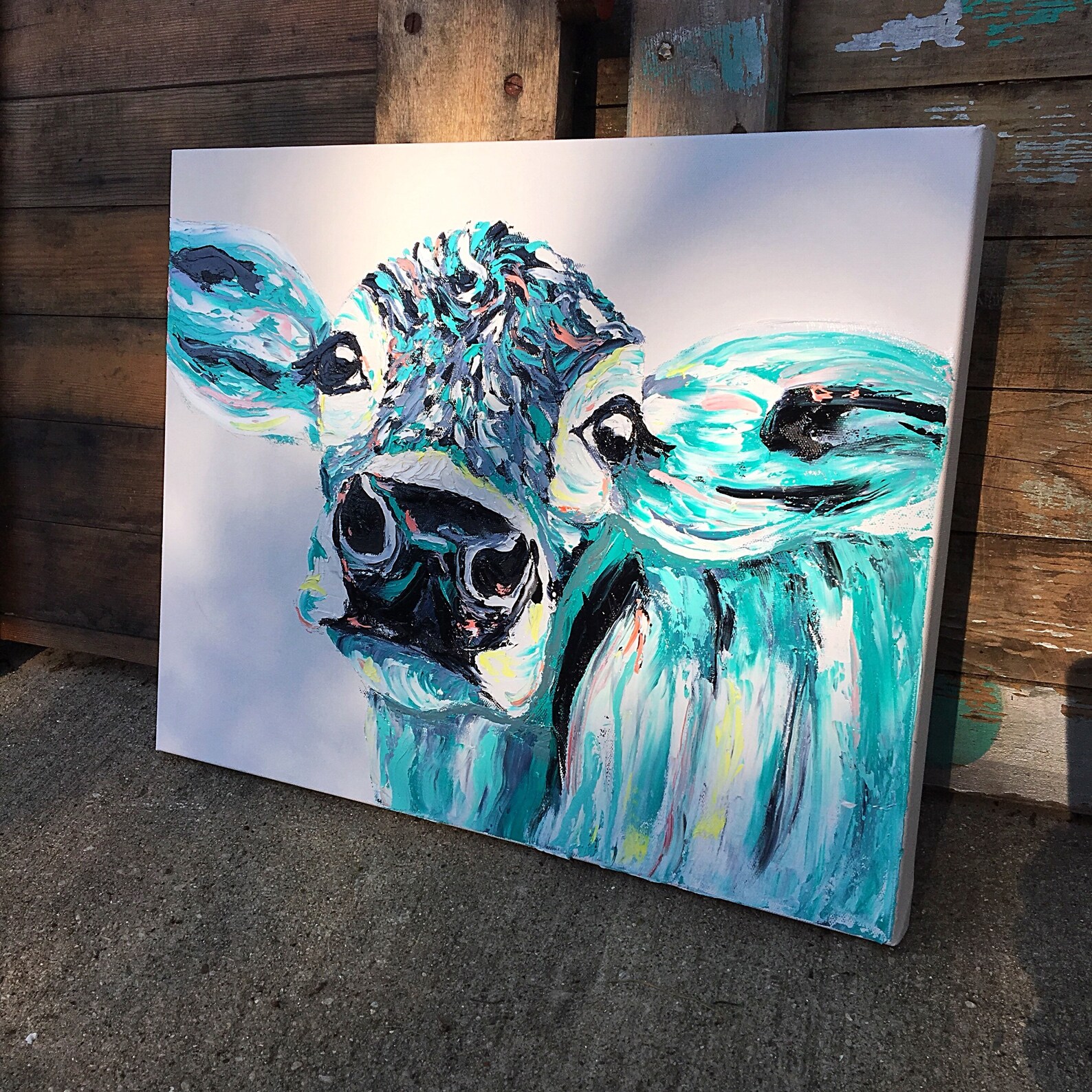 Cutsom Cow Painting. Cow Abstract Cow Art Cow Painting - Etsy