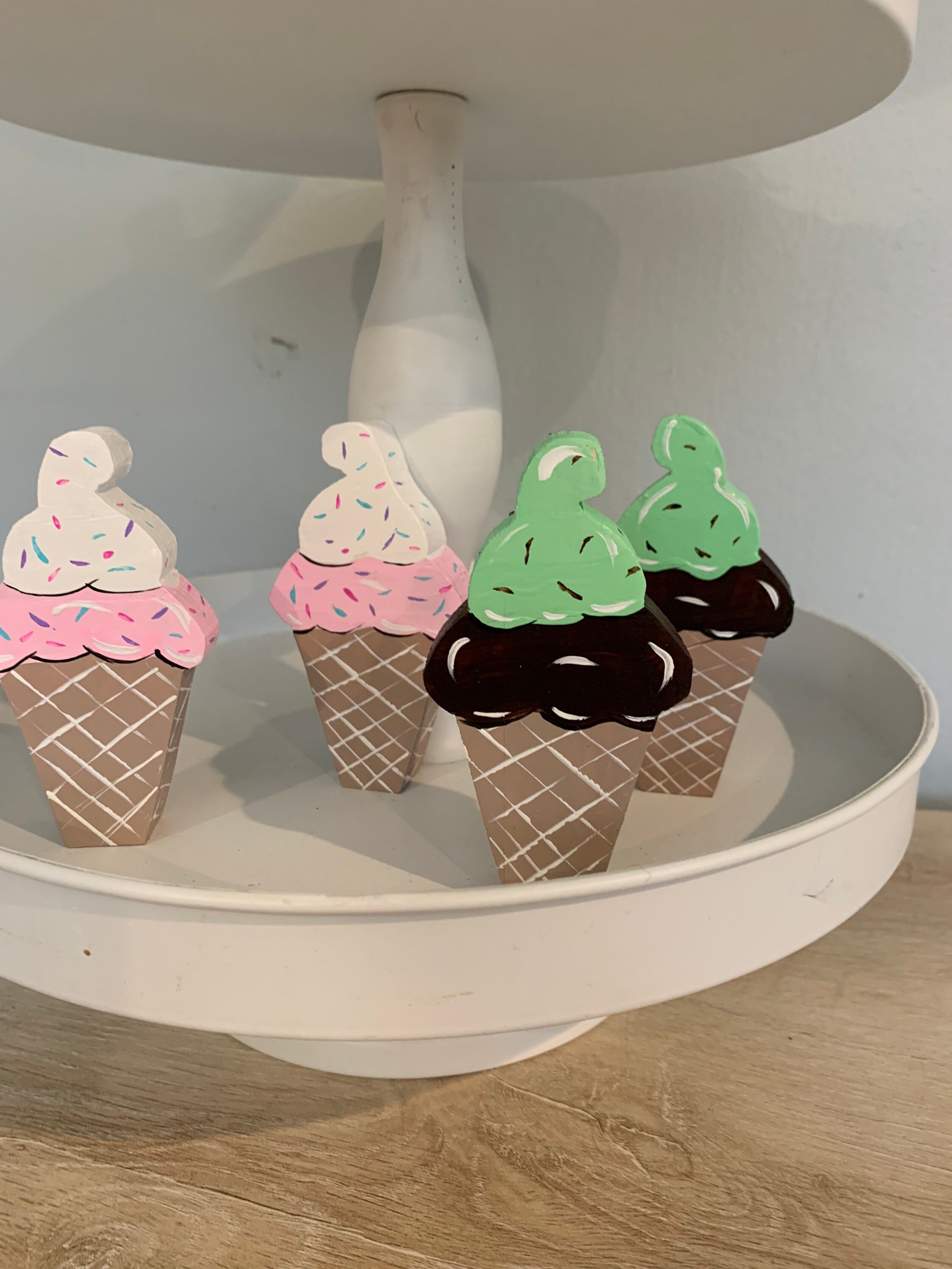 Ice cream cone tiered tray decorations Home Décor Decorative Trays Home ...