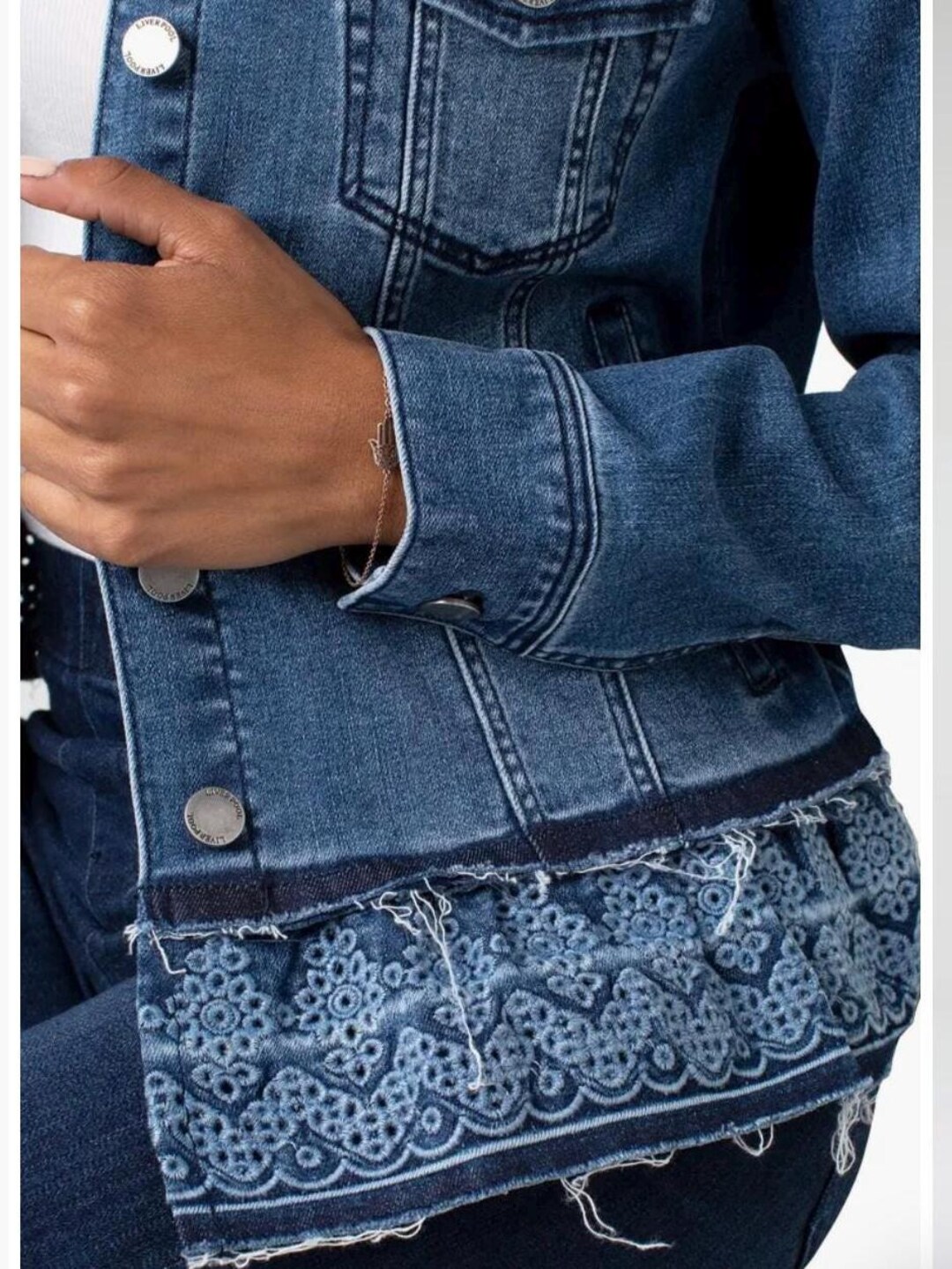 Vintage Jean Jacket Liverpool Eyelet Hem Anthro Style Jean Jacket ...