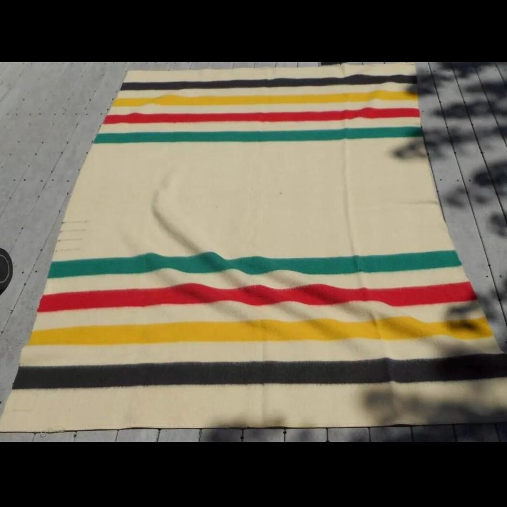 Vintage HBC Wool Blanket Real, 100% Wool, Canadiana, Hudson Bay ...