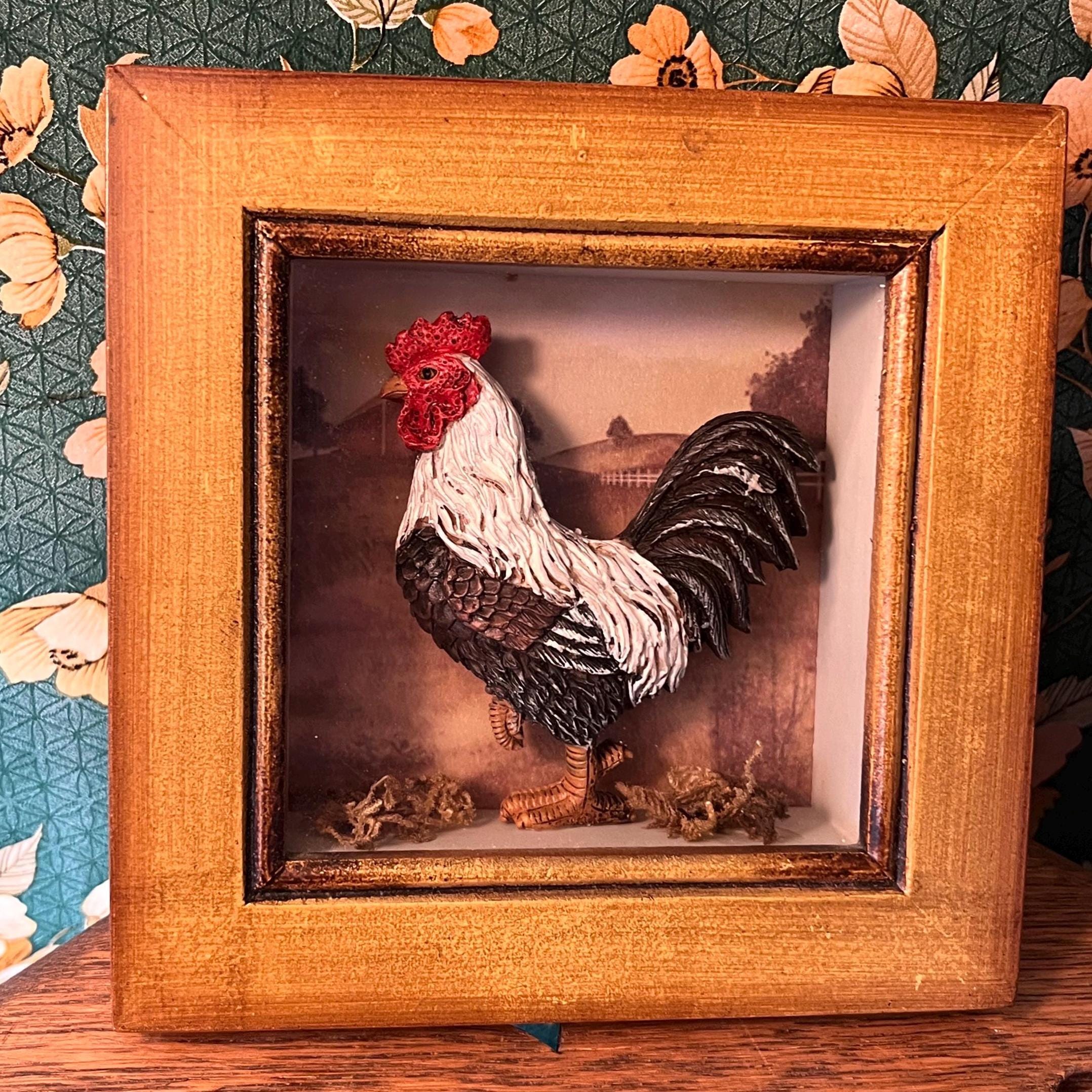 Rooster Folk Art Shadow Box Farmhouse Decor I Love Roosters Cutecore ...