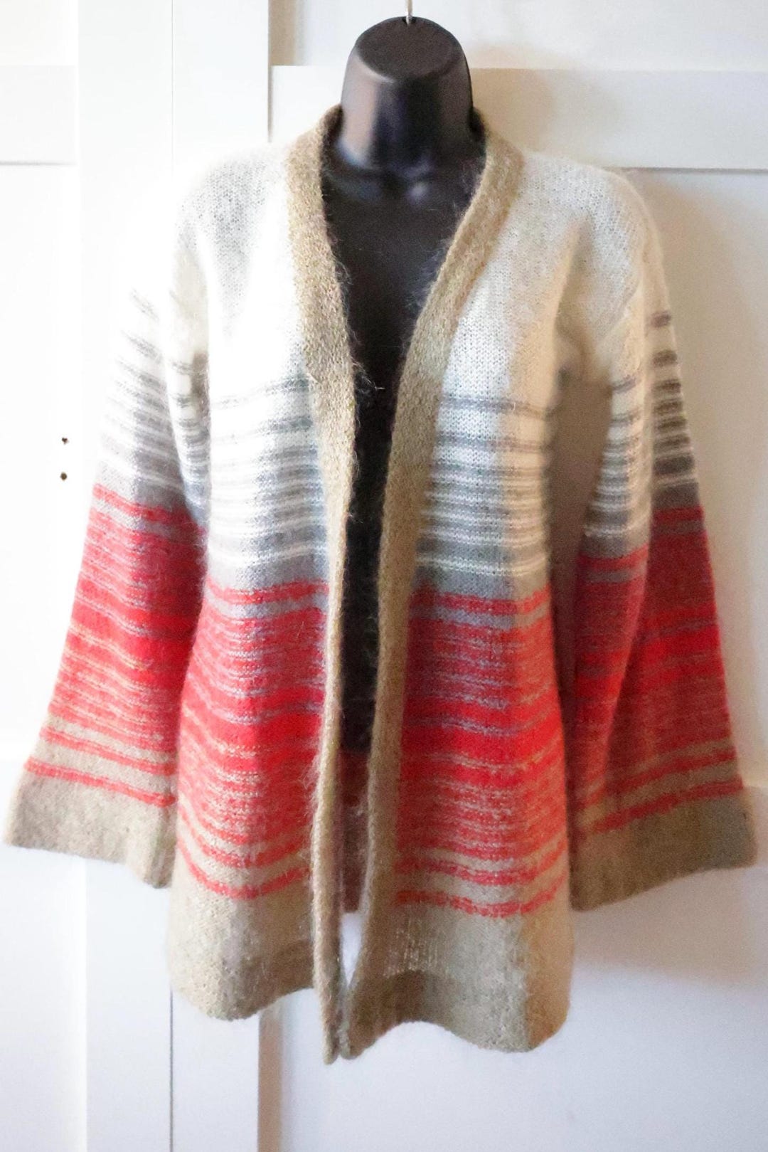 HBC Striped Wool HBC Mohair Hbc Stripes Sweater Cardigan 100% Authentic ...