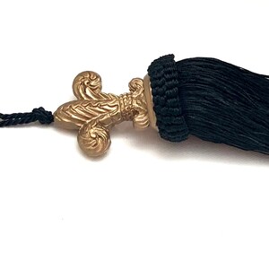 Black Tassel Pendant, Thick Silk Thread Tassel Pendant, Ornate Antique ...