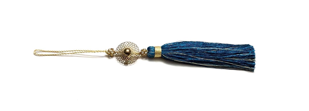 Ocean Blue Crystal Key Tassel, Decorative Key Tassel, Blue Tassel - Etsy