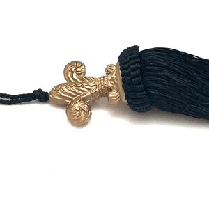 Black Tassel Pendant, Thick Silk Thread Tassel Pendant, Ornate Antique ...