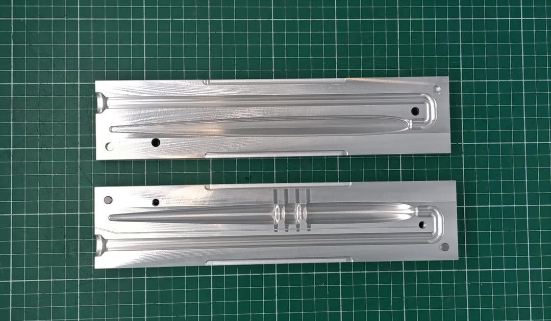 CNC Machined One Cavity 12 Inch Slug Go Lure Aluminum Mold, CNC ...