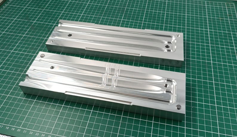 CNC Machined Two Cavity 9 Inch Slug Go Lure Aluminum Mold, CNC ...