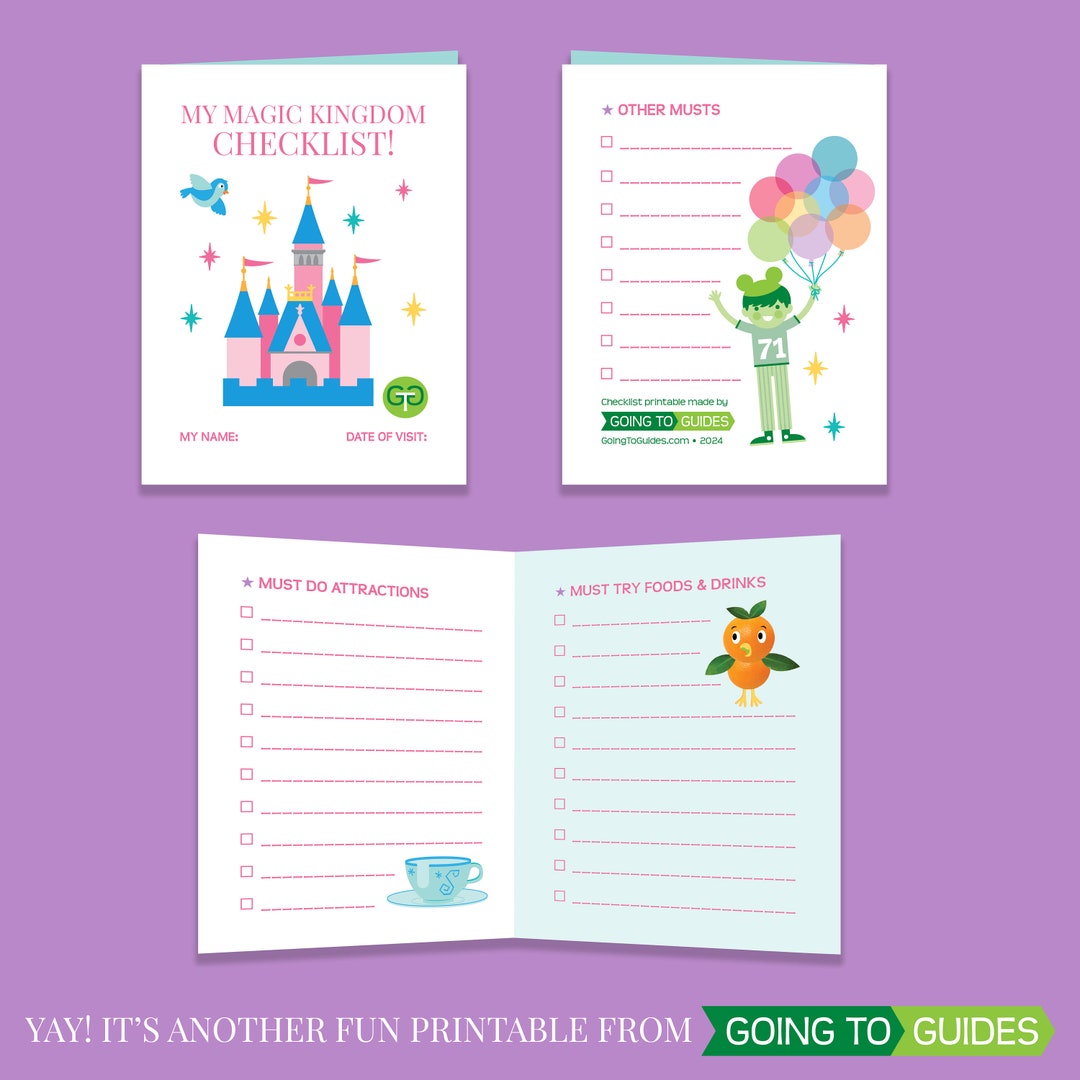 MAGIC KINGDOM CHECKLIST Instant Digital Download Printable Booklet ...