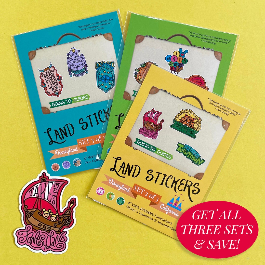 Disneyland Land Sticker Set: Adventureland, Fantasyland, Frontierland ...