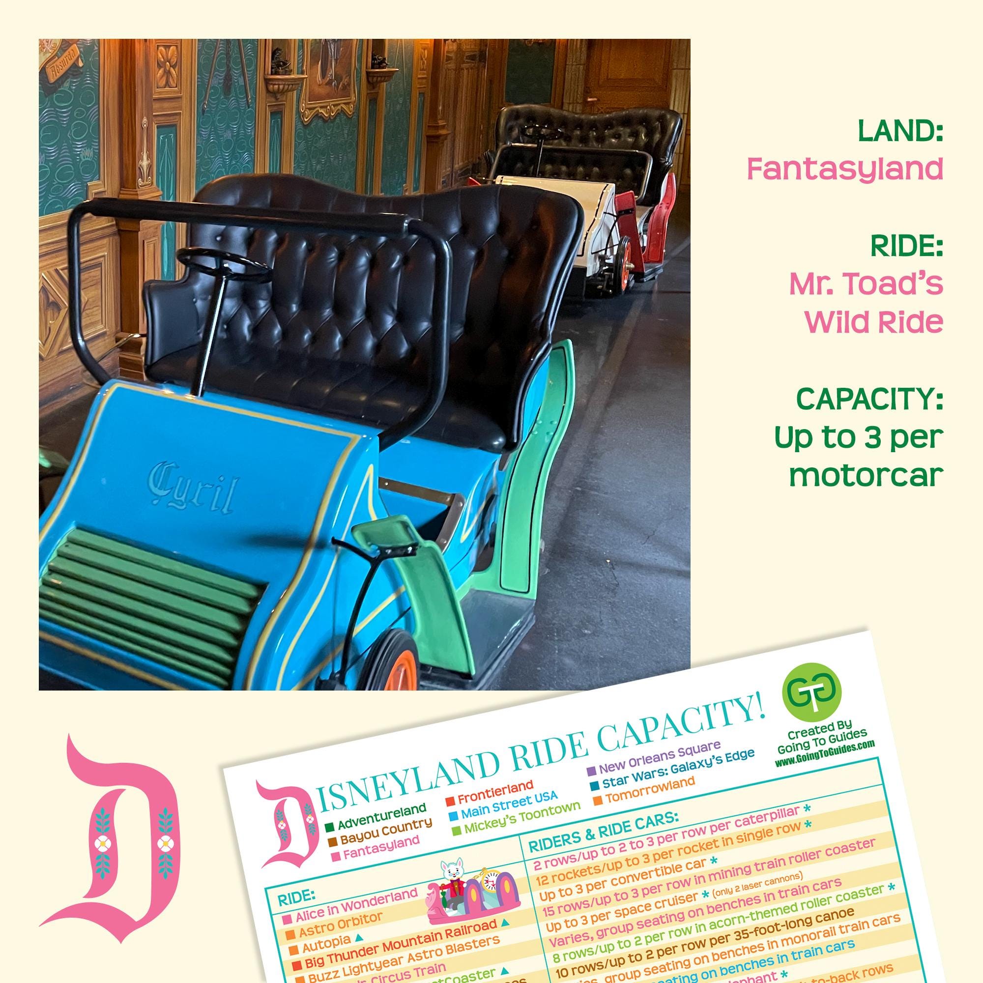 Disneyland Ride Capacity Guide: Family Trip Planning, Plan for Ride Car ...